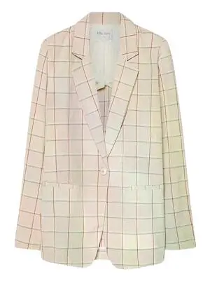 FORTE_FORTE Checked Single-breasted Blazer - Neutrals
