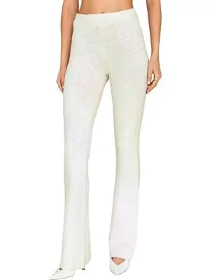 SEROYA Elasticated-waistband Flared Trousers - White