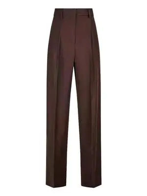 FORTE_FORTE Pleated Trousers - Brown