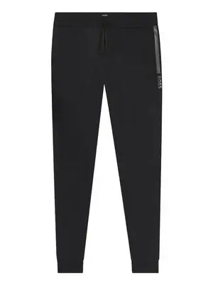 BOSS Logo-print Track Trousers In Cotton Terry Black
