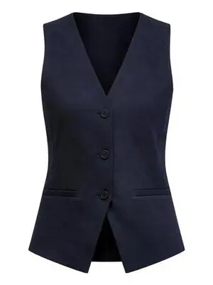 Max Mara Buttoned V-neck Waistcoat - Blue