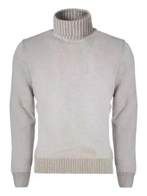 GRAN SASSO Ribbed Roll-neck Sweater - Grey