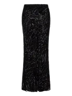 Roberto Cavalli Leaf-print Skirt - Black