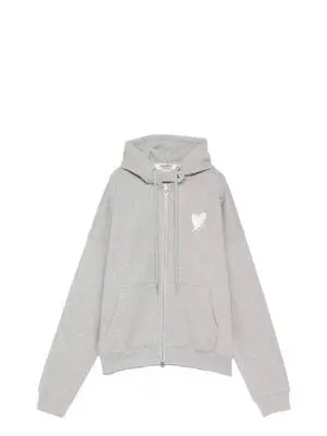 KIMHEKIM Heart-patched Zip-up Hoodie - Grey