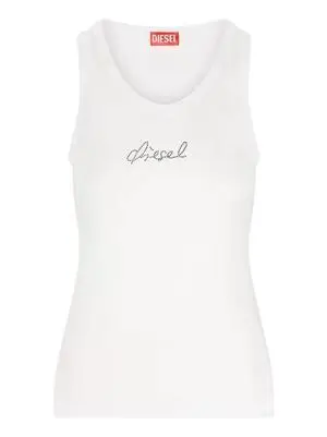 DIESEL Crystal-embellished Tank Top - White