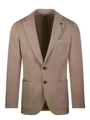 SANTANIELLO Notched-lapel Blazer - Brown
