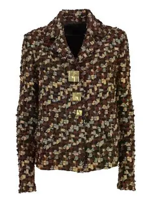 Ermanno Scervino Multicolour Frayed Jacket - Brown