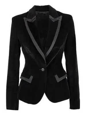 Ermanno Scervino Velvet Trim Jacket - Black