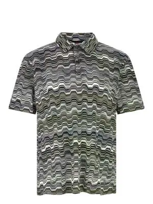 Missoni Zig-zag Jacquard Polo Shirt - Green