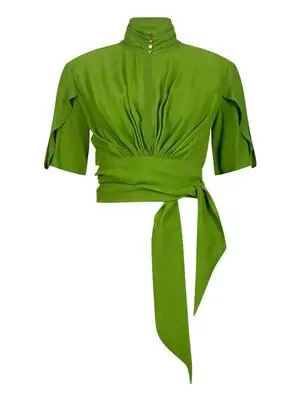 Elisabetta Franchi Gathered Blouse - Green