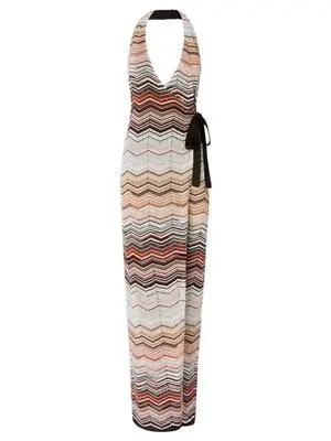 Missoni Chevron Halterneck Dress - Neutrals