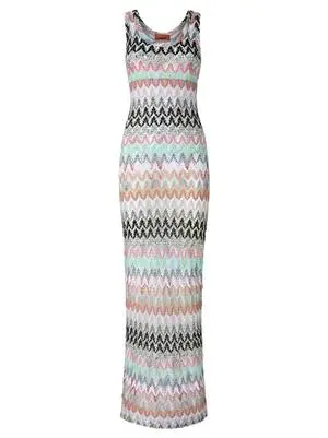 Missoni Sleeveless Chevron Dress - White