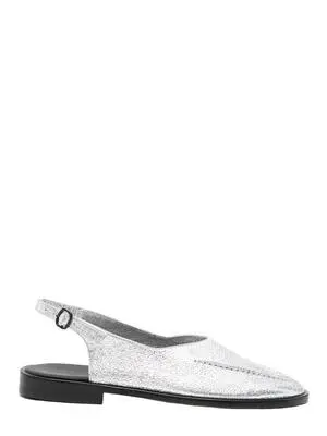 Hereu Slingback Flat Pumps - Silver