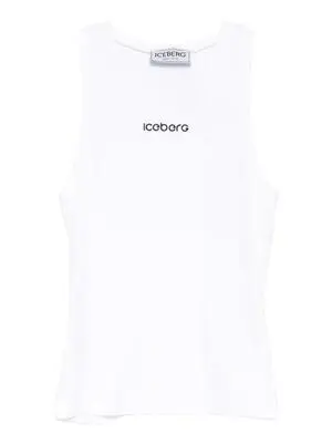 Iceberg Logo Detail Top - White