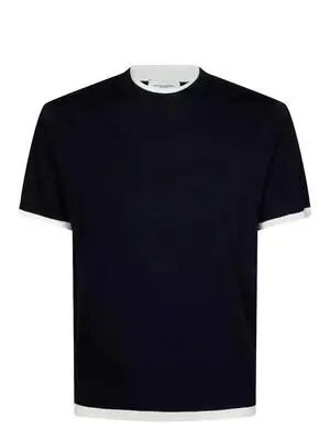 PAOLO PECORA Contrasting-trim T-shirt - Blue