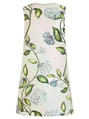 Oscar De La Renta Porcelain Floral Faille Shift Dress - Neutrals