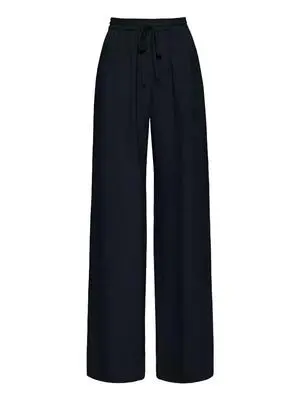 Oscar De La Renta Silk Georgette Drawstring Pant - Blue