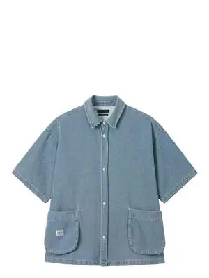 FIVE CM Patch-pocket Short-sleeve Shirt - Blue