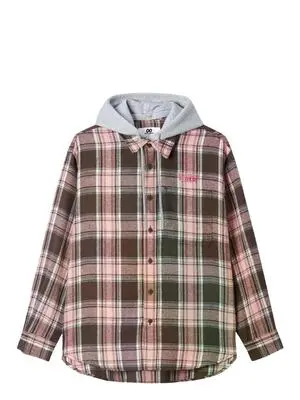 CHOCOOLATE Check-pattern Hooded Jacket - Pink
