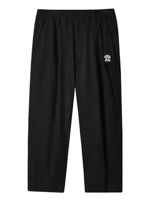 FINGERCROXX Elasticated-waistband Logo-patch Trousers - Black