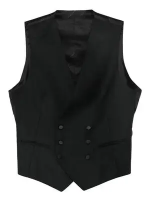 Tagliatore Button Waistcoat - Black