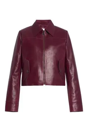 Simkhai Freeman Leather Jacket - Burgundy