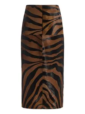 Simkhai Tobiana Leather Midi Skirt - Print