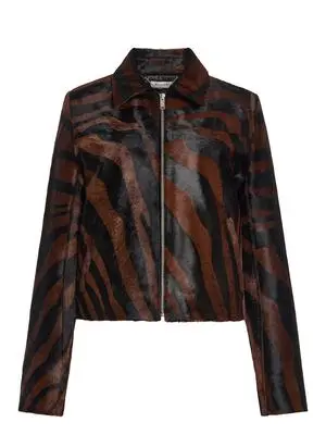 Simkhai Daria Pony Hair Leather Jacket - Print