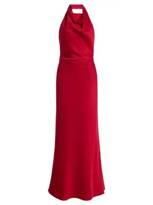 Simkhai Reannon Draped Halter Gown - Red
