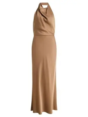 Simkhai Reannon Draped Halter Gown - Tan
