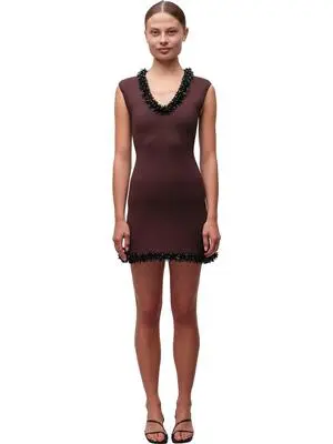 Simkhai Suki Embellished Mini Dress - Brown