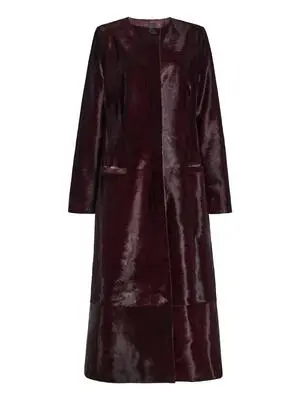 Simkhai Bowie Calf Hair Leather Coat - Brown