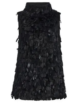 Simkhai Karlene Feather-embellished Mini Dress - Black