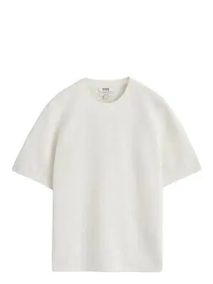 Cos Waffle-knit Cotton T-shirt - White
