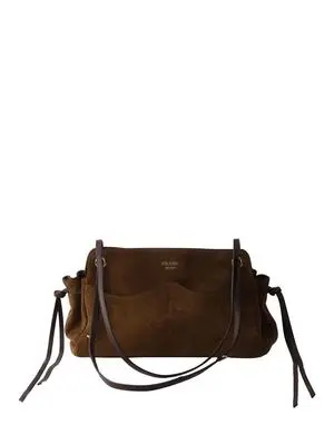 Prada Large Suede Tote - Cocoa Brown