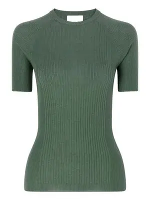Sasuphi Ribbed Cashmere And Silk-blend T-shirt - Green