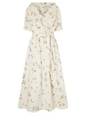 ALTUZARRA Lydia Belted Printed Midi Dress
