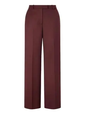 THE FRANKIE SHOP Lenora Woven Straight-Leg Pants Burgundy