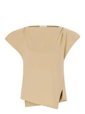 Isabel Marant Sebani Asymmetric Cotton-jersey T-shirt - Neutrals