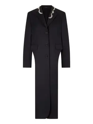 Simone Rocha Embellished Woven Coat - Black