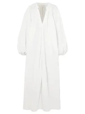 MARRAKSHI LIFE Touareg Oversized Cotton-blend Piqué Maxi Dress - White