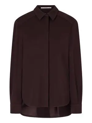 Another Tomorrow Stretch-jersey Blouse - Brown