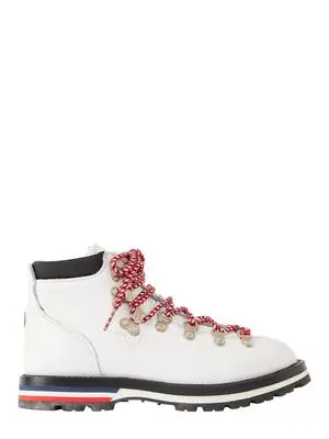 Moncler Blanche Shearling-lined Leather Ankle Boots - White