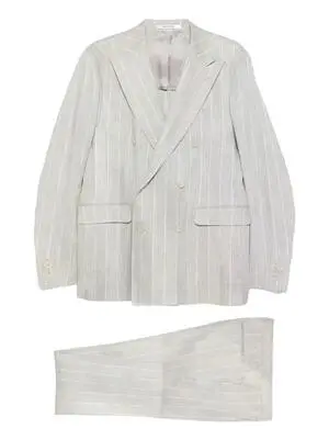 Tagliatore Double-breasted Striped Suit - Grey
