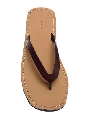 THE ROW City Flip Flop Bordeaux & Natural