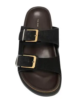 THE ROW Buckle Slide Black