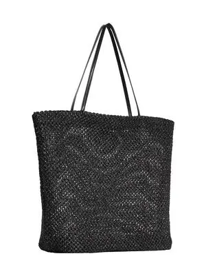 THE ROW Barn Raffia Tote Bag - Black Ans