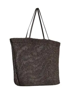 THE ROW Barn Raffia Tote Bag - Dark Brown Ans