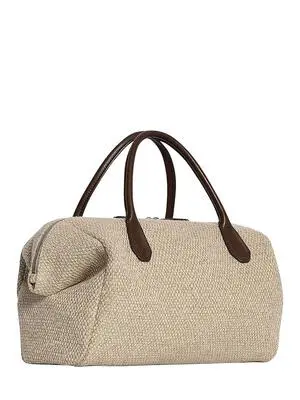 THE ROW Faye Canvas Bag - Shell & Deep Brown Ans