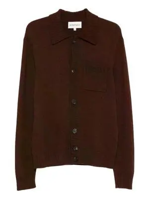 Eric Bompard Ribbed Shirt-collar Cardigan - Brown